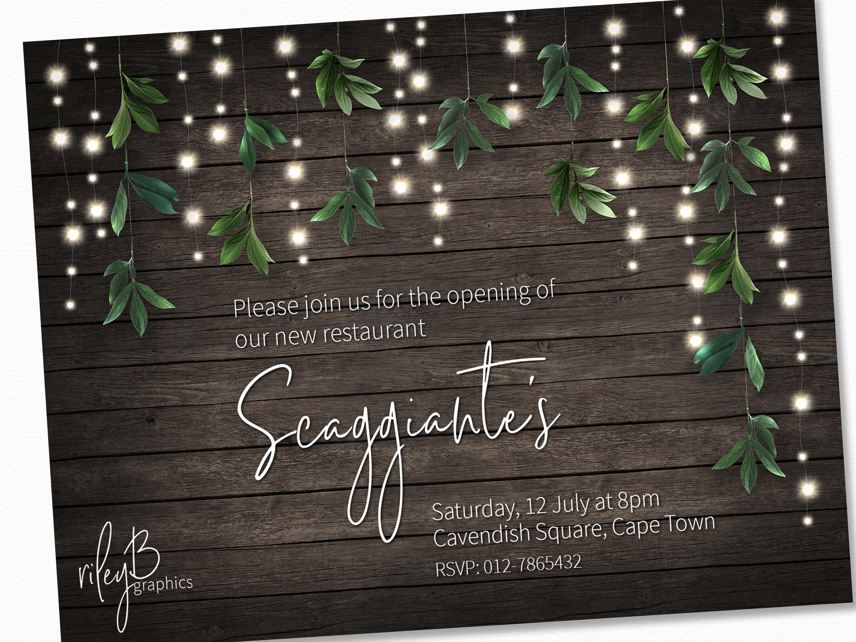 Wood and Lights Backgrounds - Rustic Wedding Invitation Digital ...