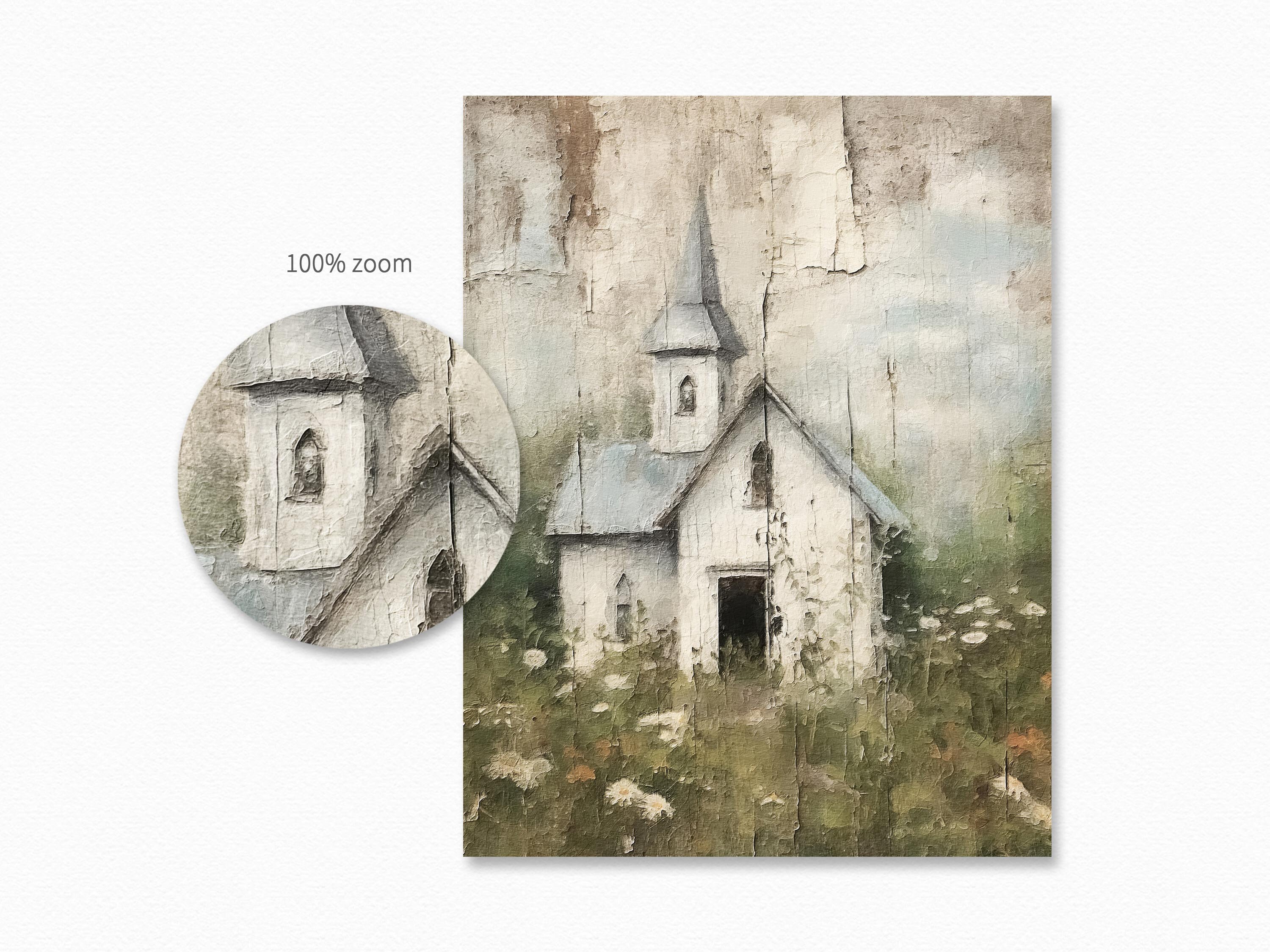 Spring Chapel Paintings - Spring Church Paintings - Weathered Chapel ...