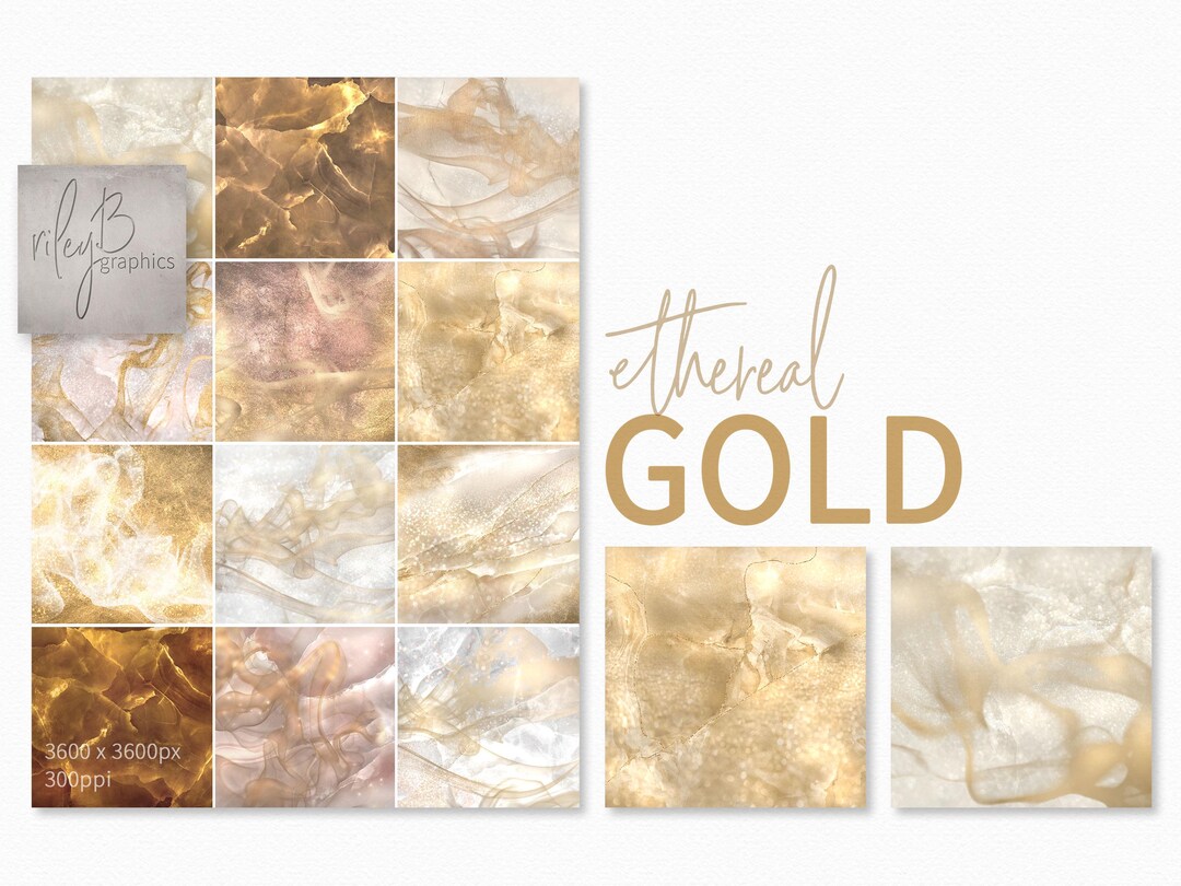 Ethereal Gold - Translucent Textures - Marble Veins and Swirling ...
