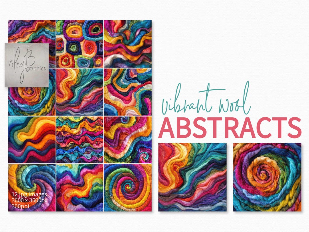 Vibrant Wool Abstracts – Colorful Fiber Art Textures – Rainbow Yarn ...