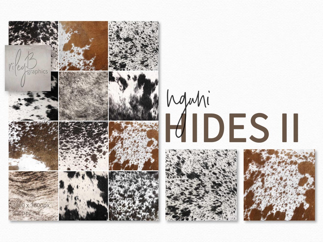 Nguni Hide Textures II - Cowhide Backgrounds - Brown and White Cowhide ...