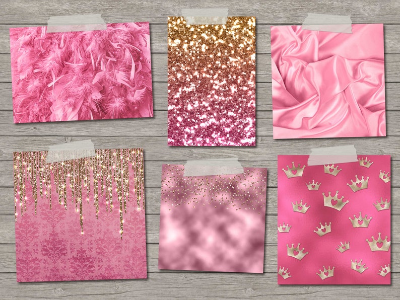 Pretty Princess Textures Pink and Gold Princess Textures - Etsy