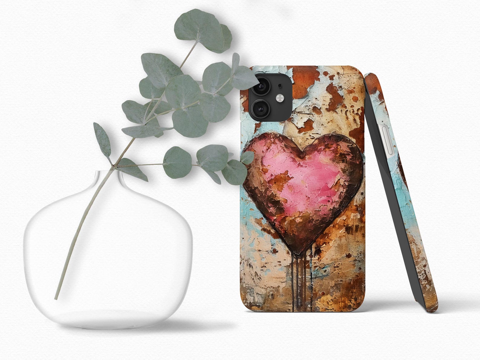 Rusty Painted Hearts 1 – Industrial Heart Wall Art – Distressed Texture ...