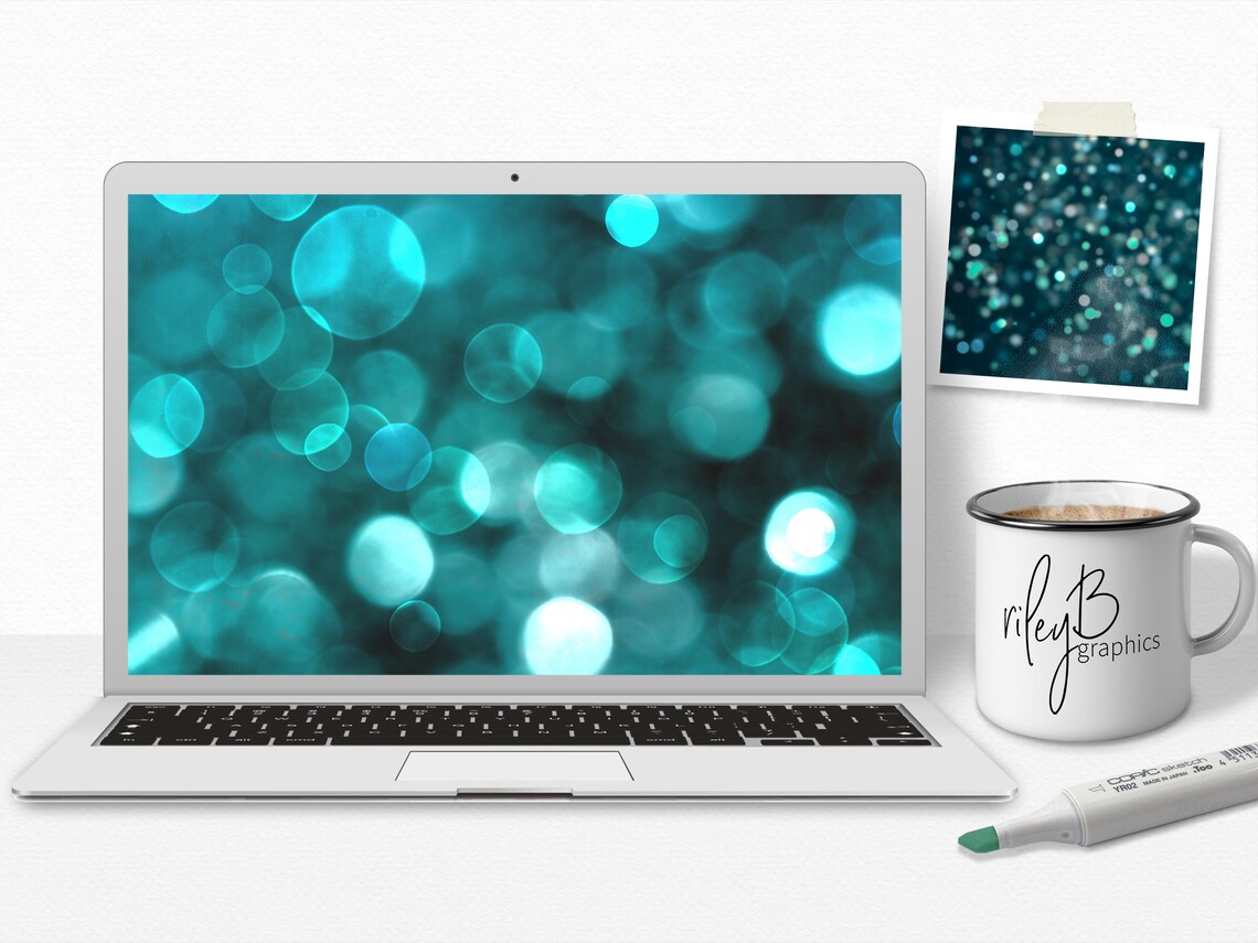 Ocean Bokeh – Aqua Blue Light Circles – Soft Blurred Sparkle Overlays ...