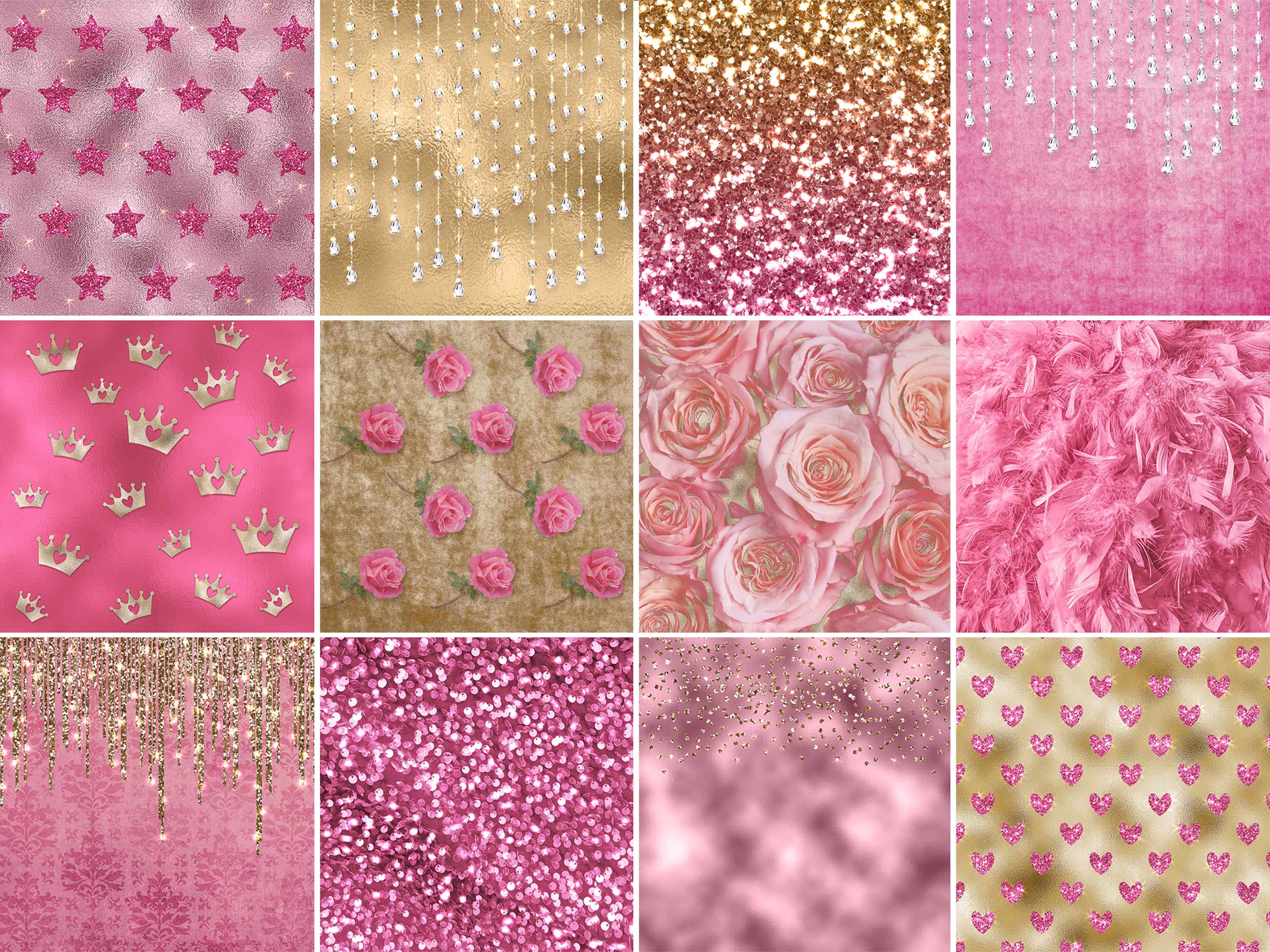 Pretty Princess Textures Pink and Gold Princess Textures - Etsy