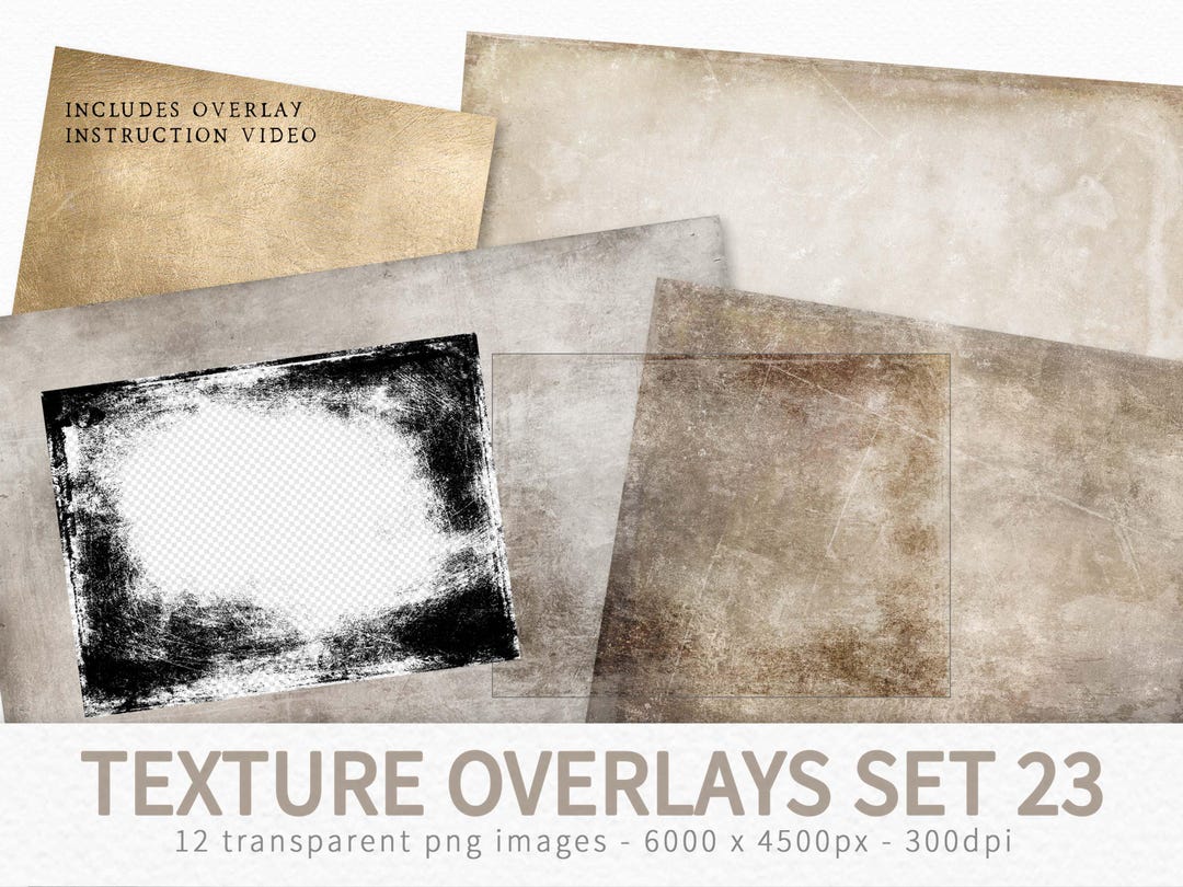 Texture Overlays Set 23 - Transparent Grunge Overlays - Texture Clipping Masks - Photo Editing ...
