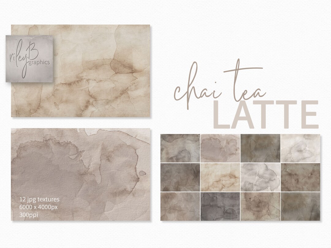 Chai Tea Latte Textures Handmade Tea Stain Backgrounds Photo Overlays ...