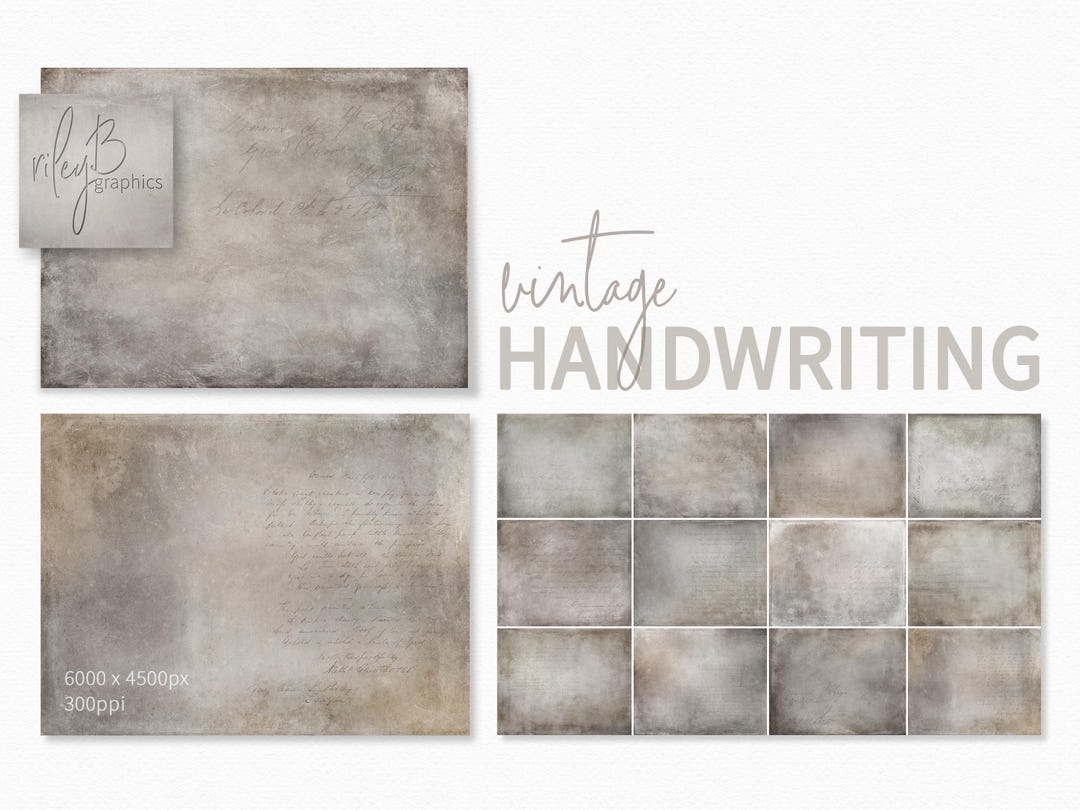 Vintage Handwriting Textures - Aged Writing Surfaces in Soft Neutral ...