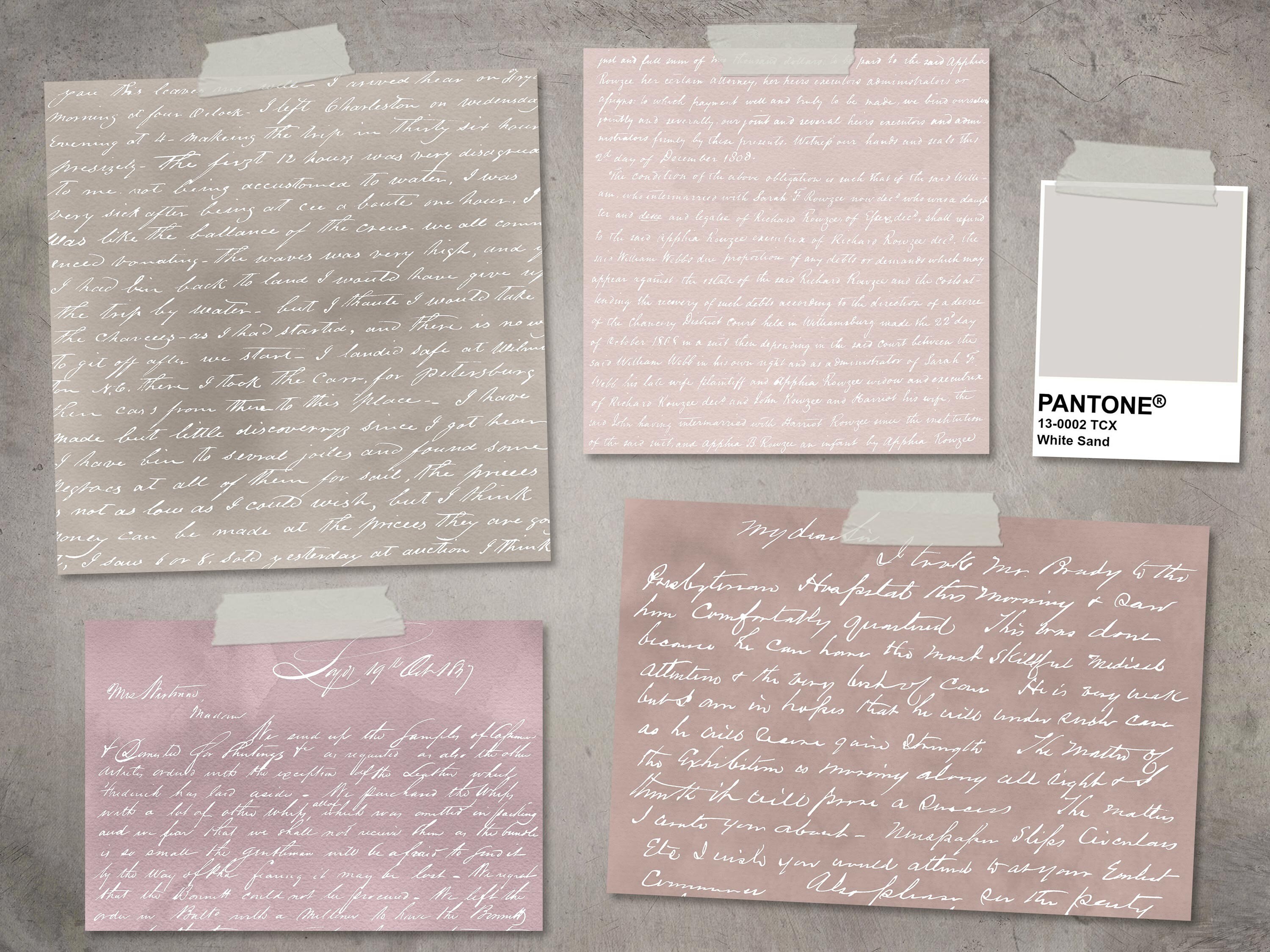 Neutral Shades and White Handwriting Digital Vintage - Etsy