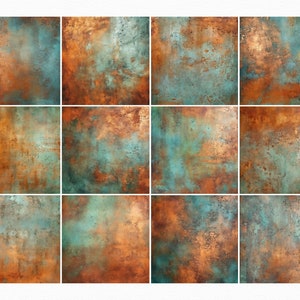 Copper Verdigris Digital Paintings - Antique Copper Backgrounds ...