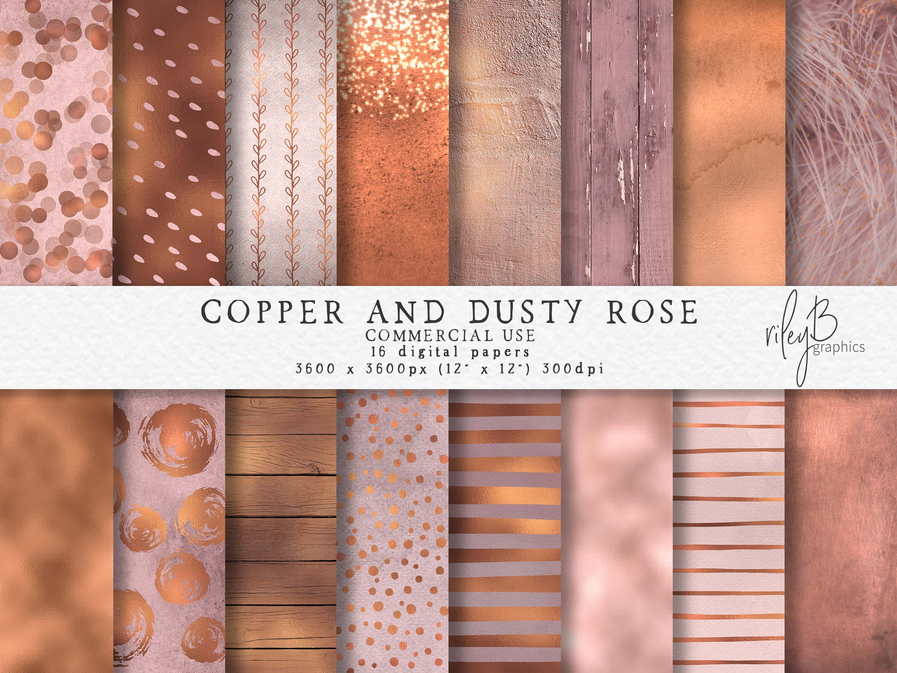 Copper and Dusty Rose Backgrounds Rose Textures Copper - Etsy