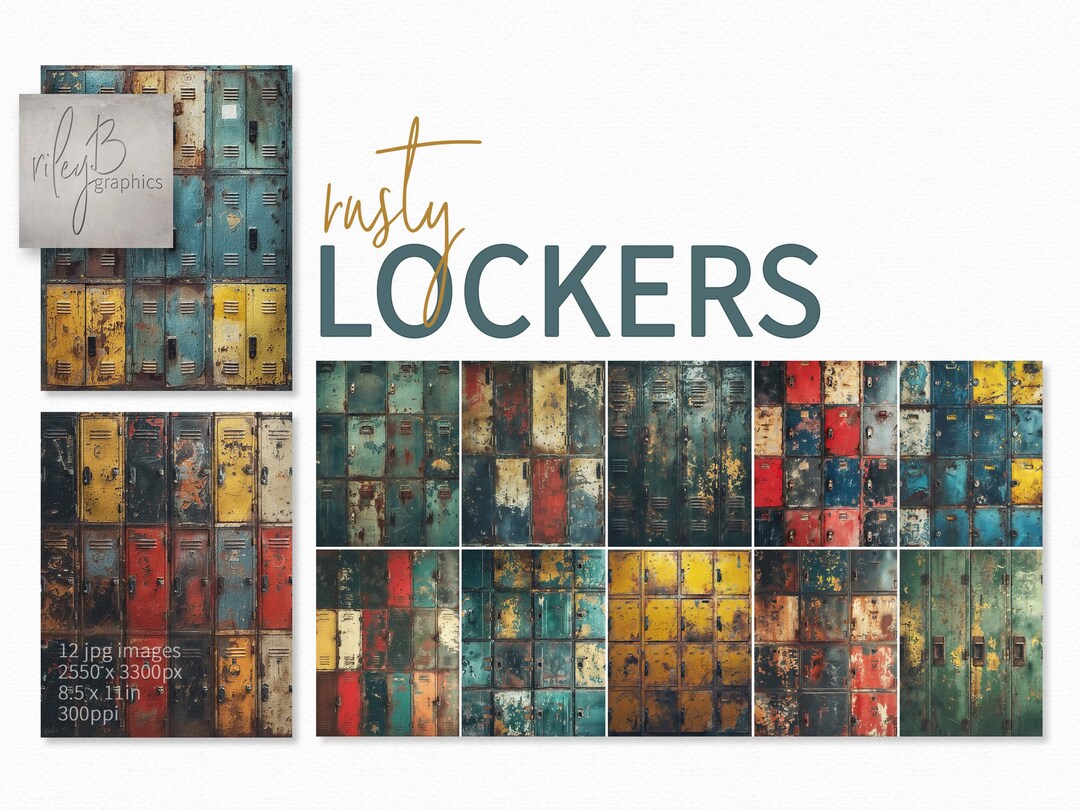 Rusty Lockers - Grungy Locker Paintings - Colorful Rusted Lockers ...