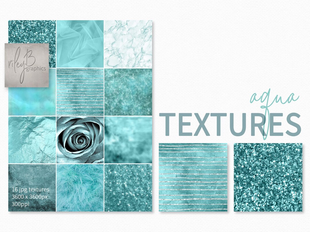 Aqua Textures Aqua Digital Papers Aqua Blue Scrapbooking Sublimation ...