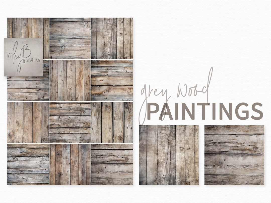 Grey Wood Digital Paintings - Light Grey Wood Textures - Reclaimed Wood ...