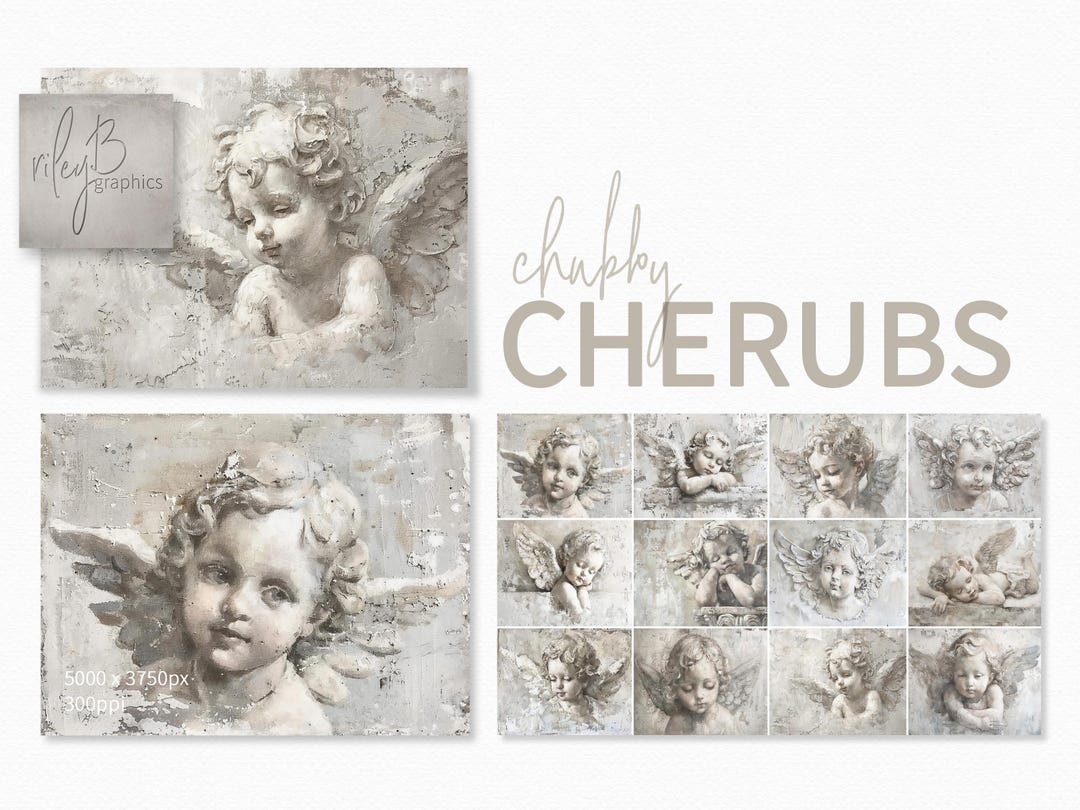 Chubby Cherubs – Vintage Angelic Portraits in Soft Neutral Tones ...