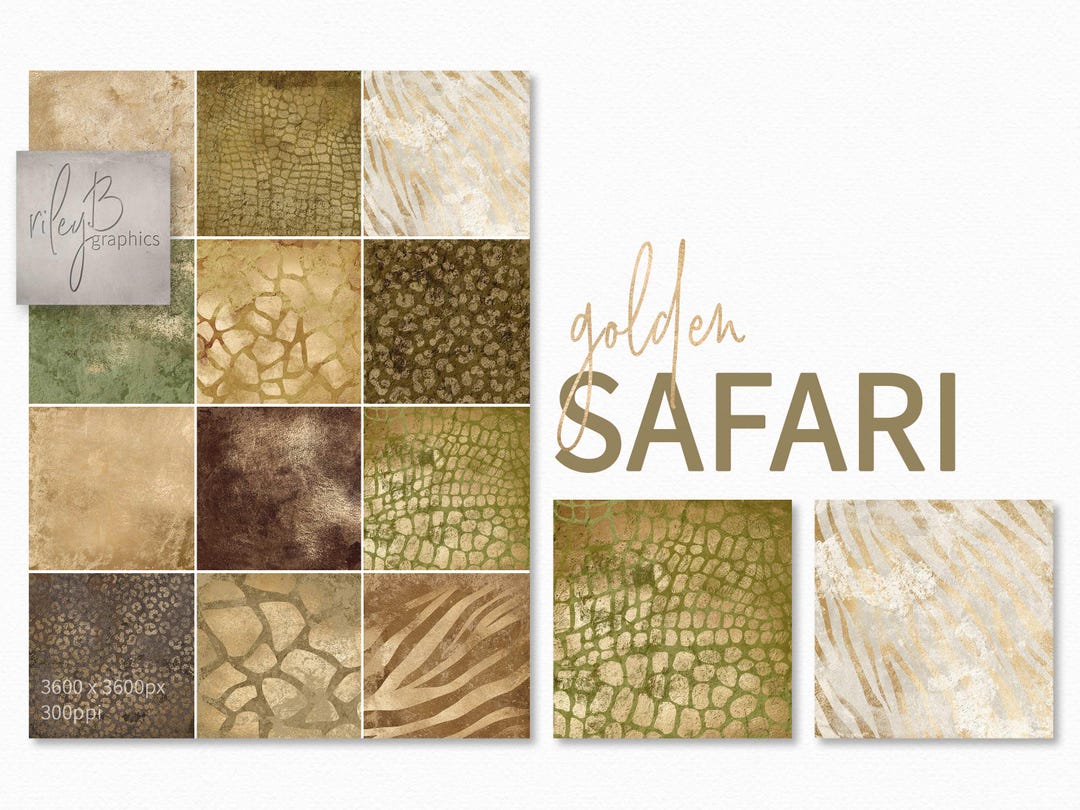 Golden Safari - Animal Print Texture Overlays - Distressed Wild Animal ...