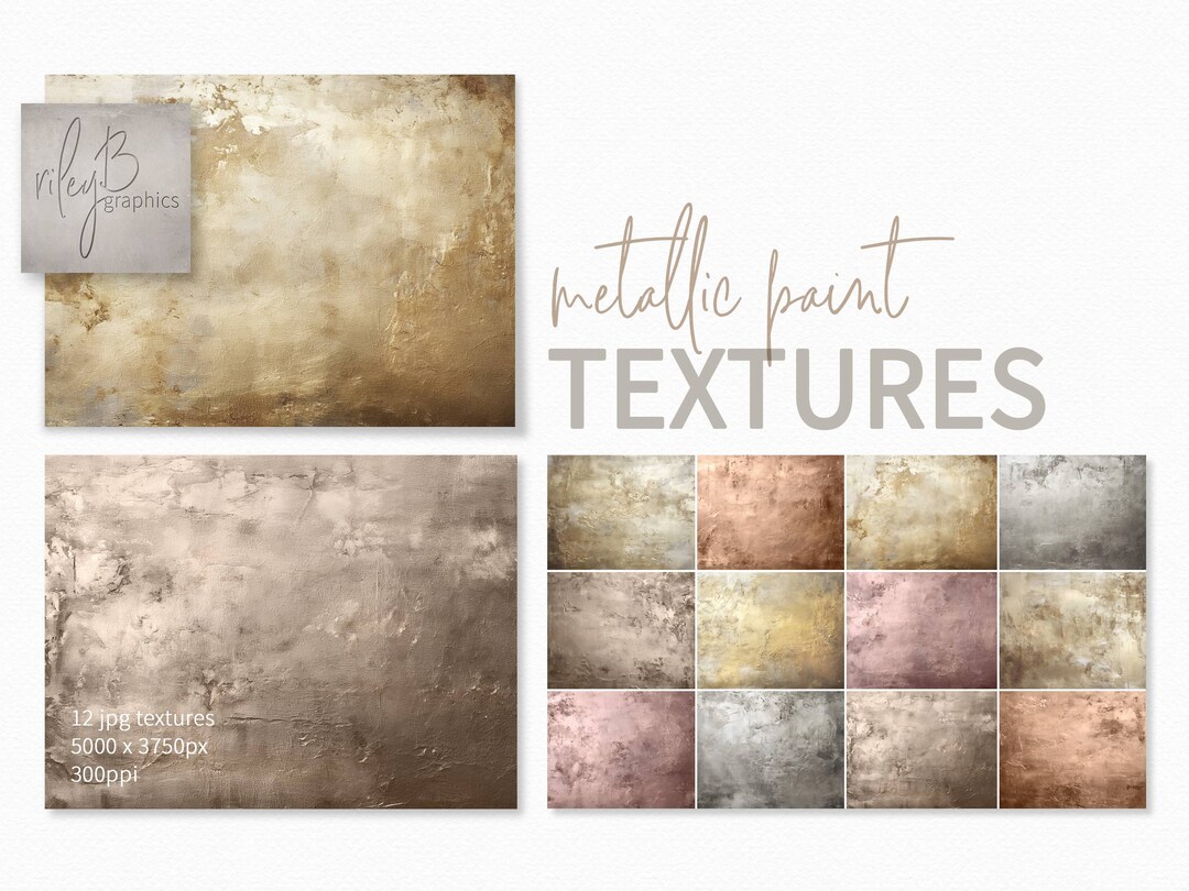 Metallic Paint Textures – Weathered Gold and Silver Backgrounds – Aged ...