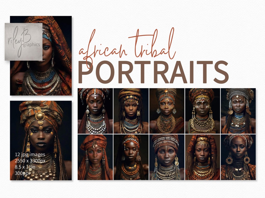 African Tribal Paintings - Bold African Portraits - Ornate Beaded ...