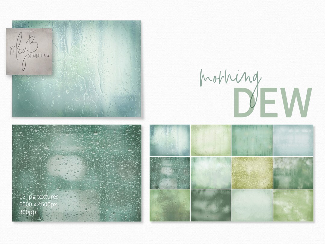 Morning Dew Textures - Mint and Aqua Colored Digital Texture ...
