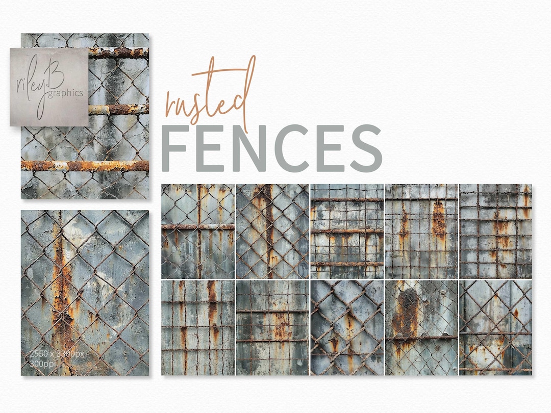 Rusted Fences – Industrial Metal Texture Collection – Weathered Steel ...