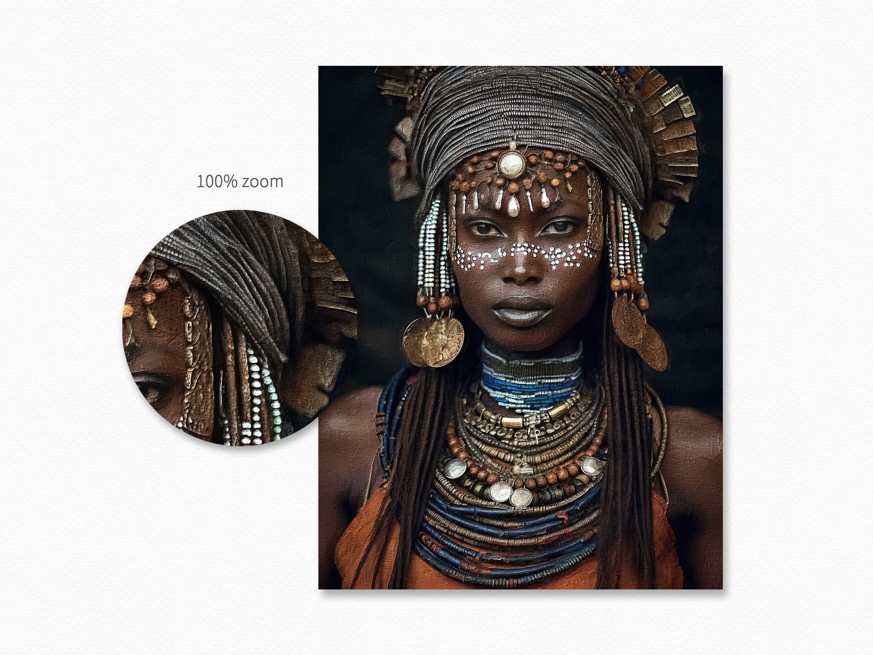 African Tribal Paintings - Bold African Portraits - Ornate Beaded ...