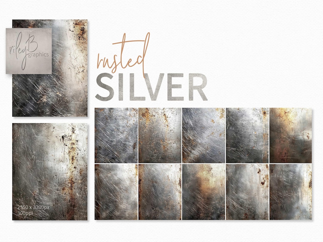 Rusted Silver Textures - Distressed Metal Surfaces - Weathered Steel ...