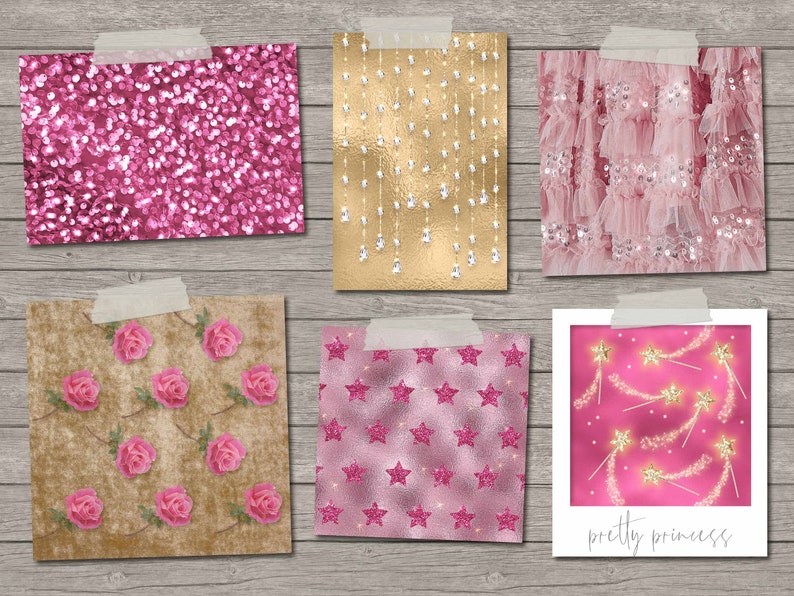 Pretty Princess Textures Pink and Gold Princess Textures - Etsy