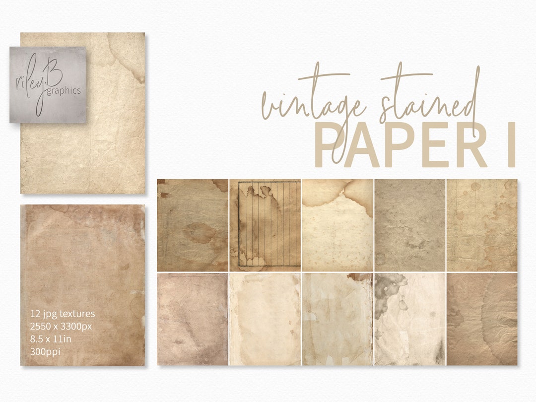 Vintage Stained Paper Backgrounds - Antique Paper Textures - Old Paper ...