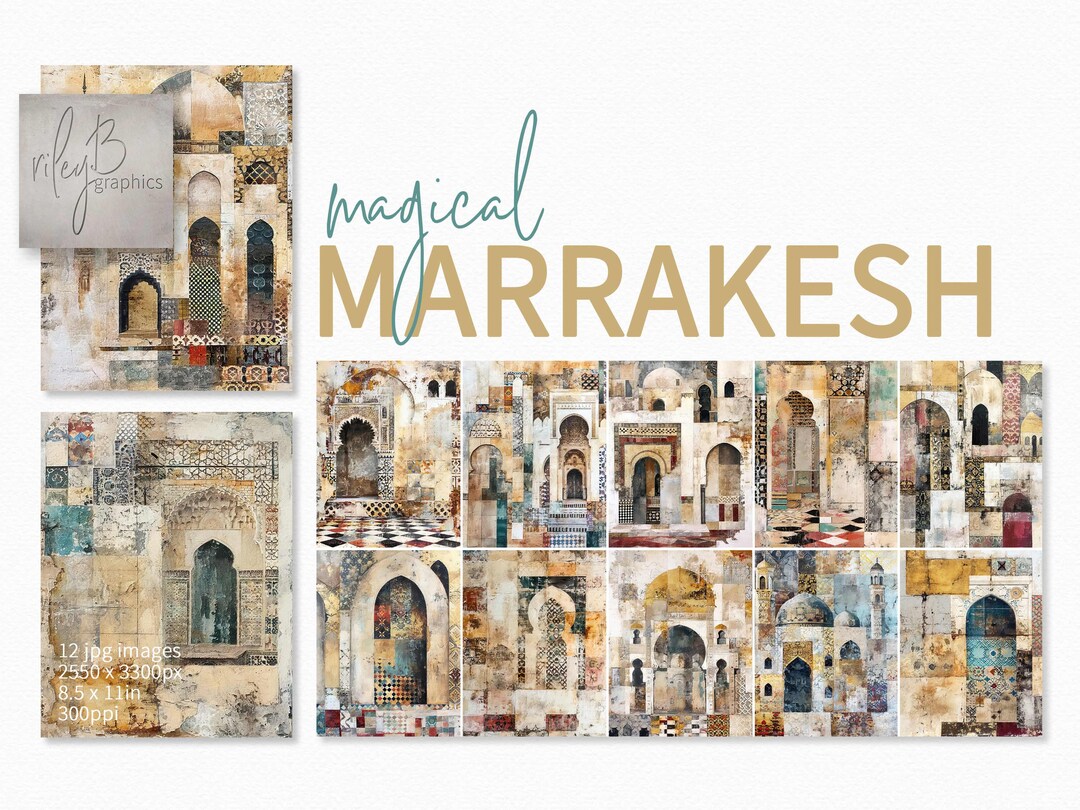 Magical Marrakesh – Moroccan Archway Collage Art – Exotic Architectural ...