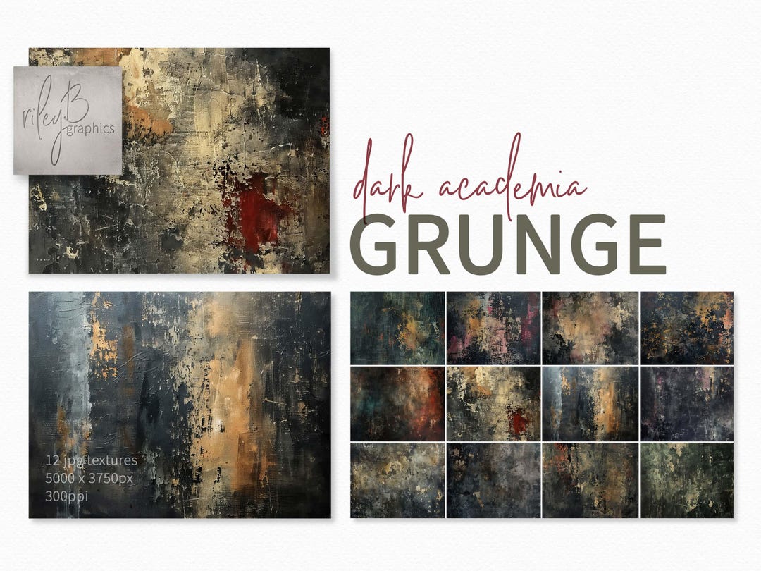 Dark Academia Grunge – Moody Black Brown and Muted Gold Textures ...