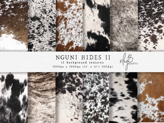 Nguni Hide Textures II Cowhide Backgrounds Brown and White - Etsy