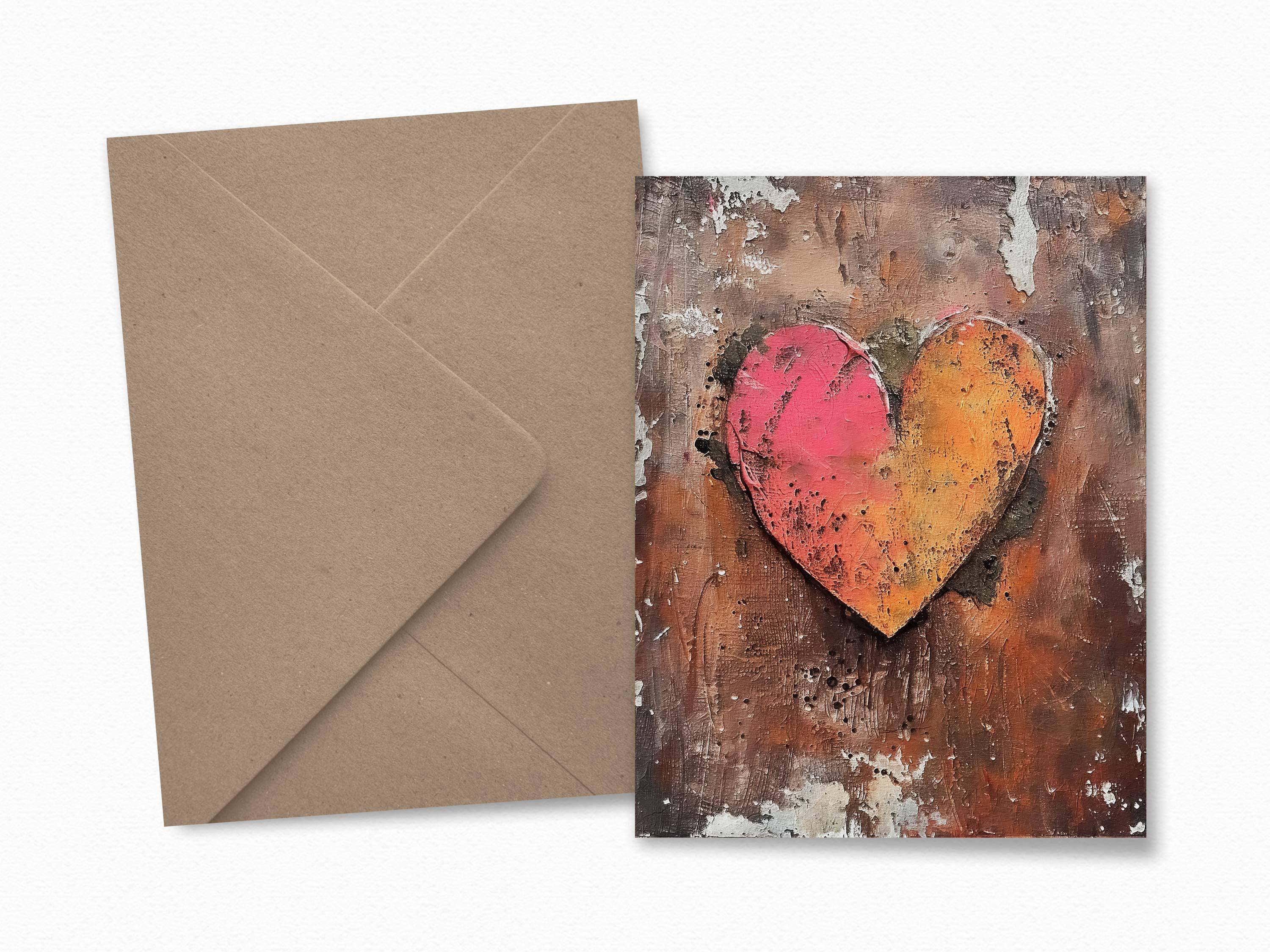 Rusty Painted Hearts 1 – Industrial Heart Wall Art – Distressed Texture ...