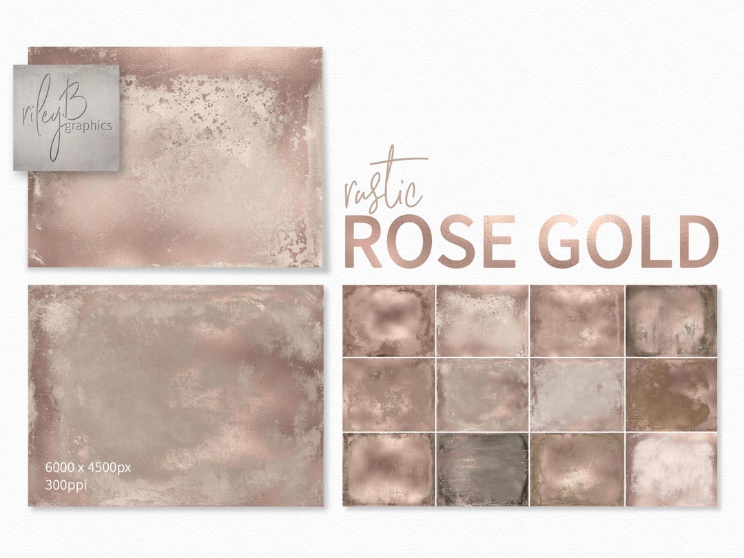 Rustic Rose Gold - Faded Metallic Finish - Aged Patina Surface - Blush ...