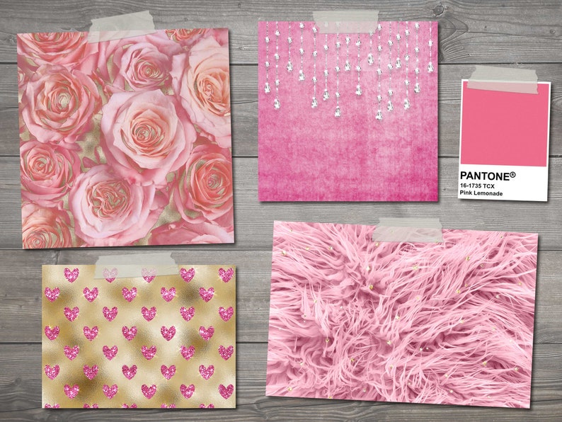 Pretty Princess Textures Pink and Gold Princess Textures - Etsy