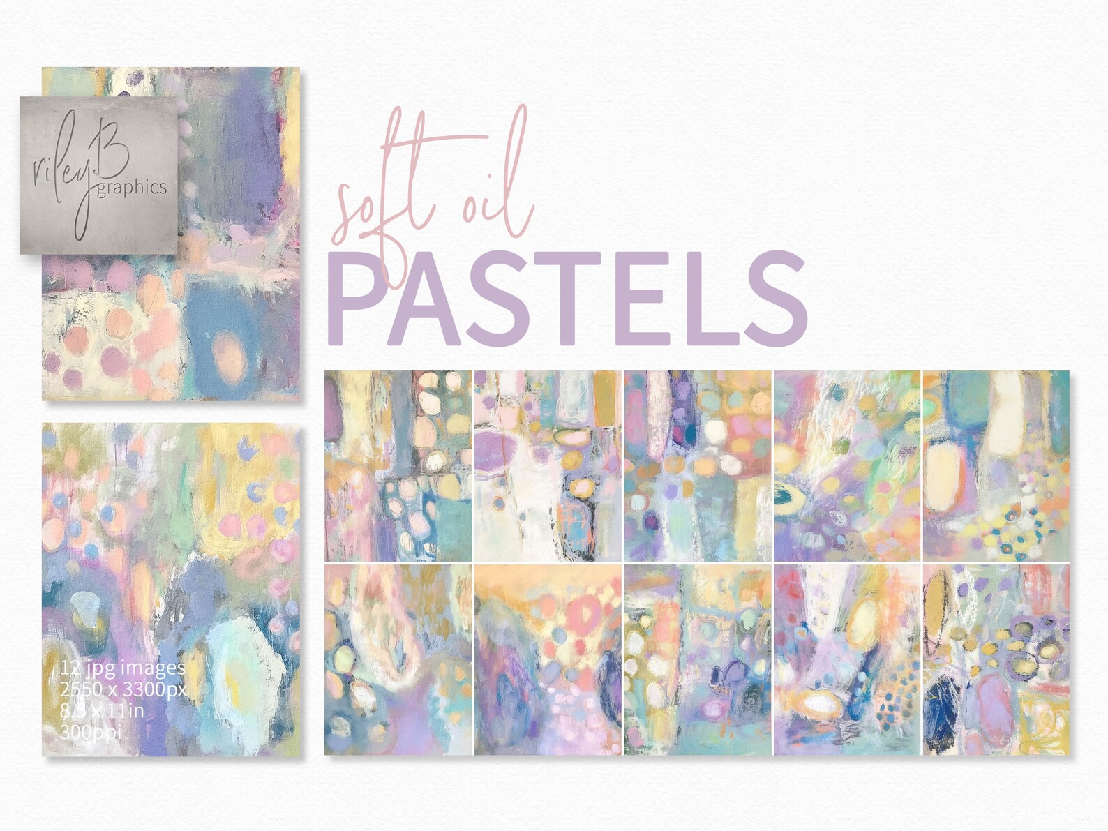 Soft Oil Pastels – Abstract Pastel Texture Backgrounds – Blended ...
