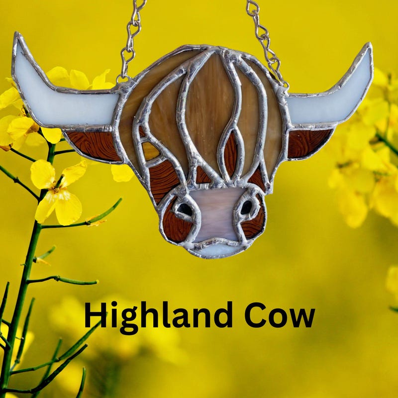 Stained Glass Cow - Etsy