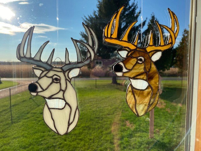 Rare White Buck Suncatcher Stained Glass Deer With Huge Rack - Etsy