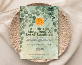 Editable Friendsgiving Invite | Thanksgiving Potluck Invitation | Canva ...