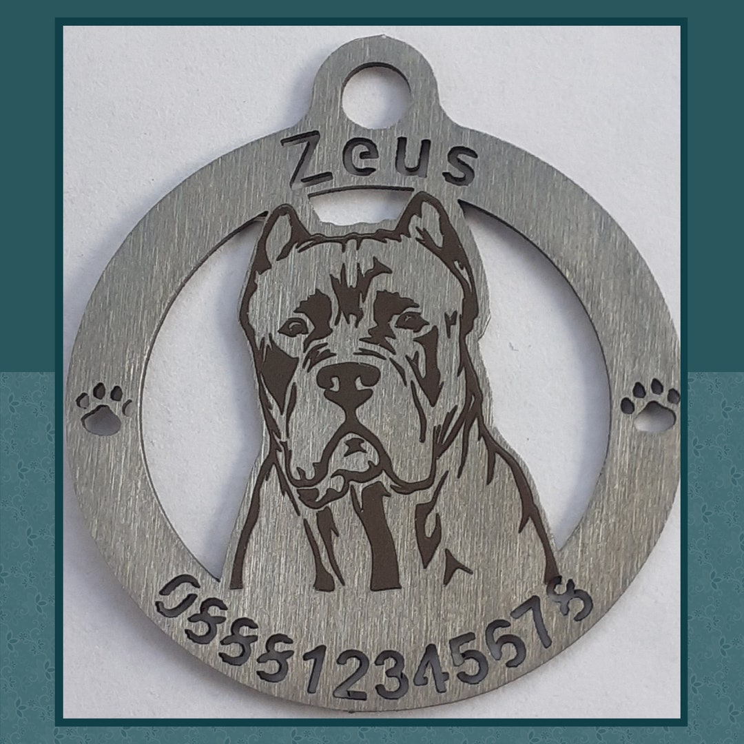 Personalized Cane Corso Dog Tag: Engraved Stainless Steel Pet ID - Etsy