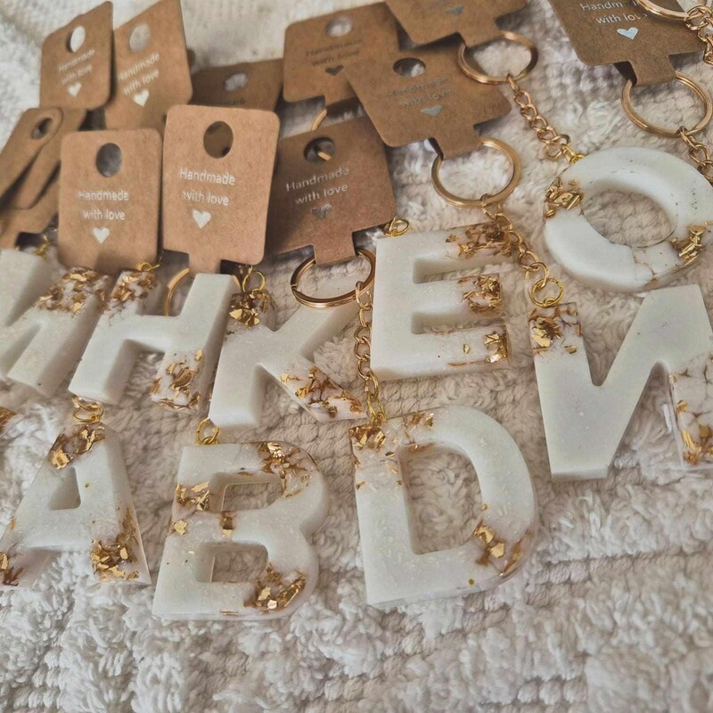 Resin Letter Keychain - Etsy