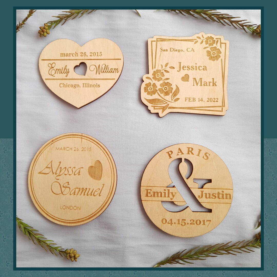 Personalized Engraved Wood Magnet, Couples Magnet, Anniversary Gifts ...