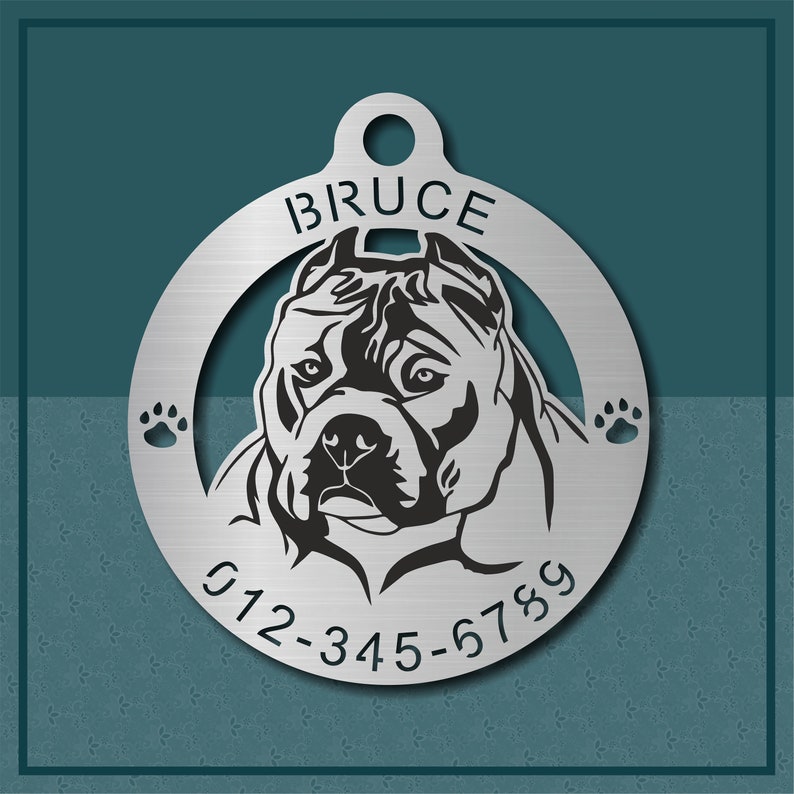 Personalized American Bully Dog Tag: Engraved Stainless Steel Pet ID - Etsy