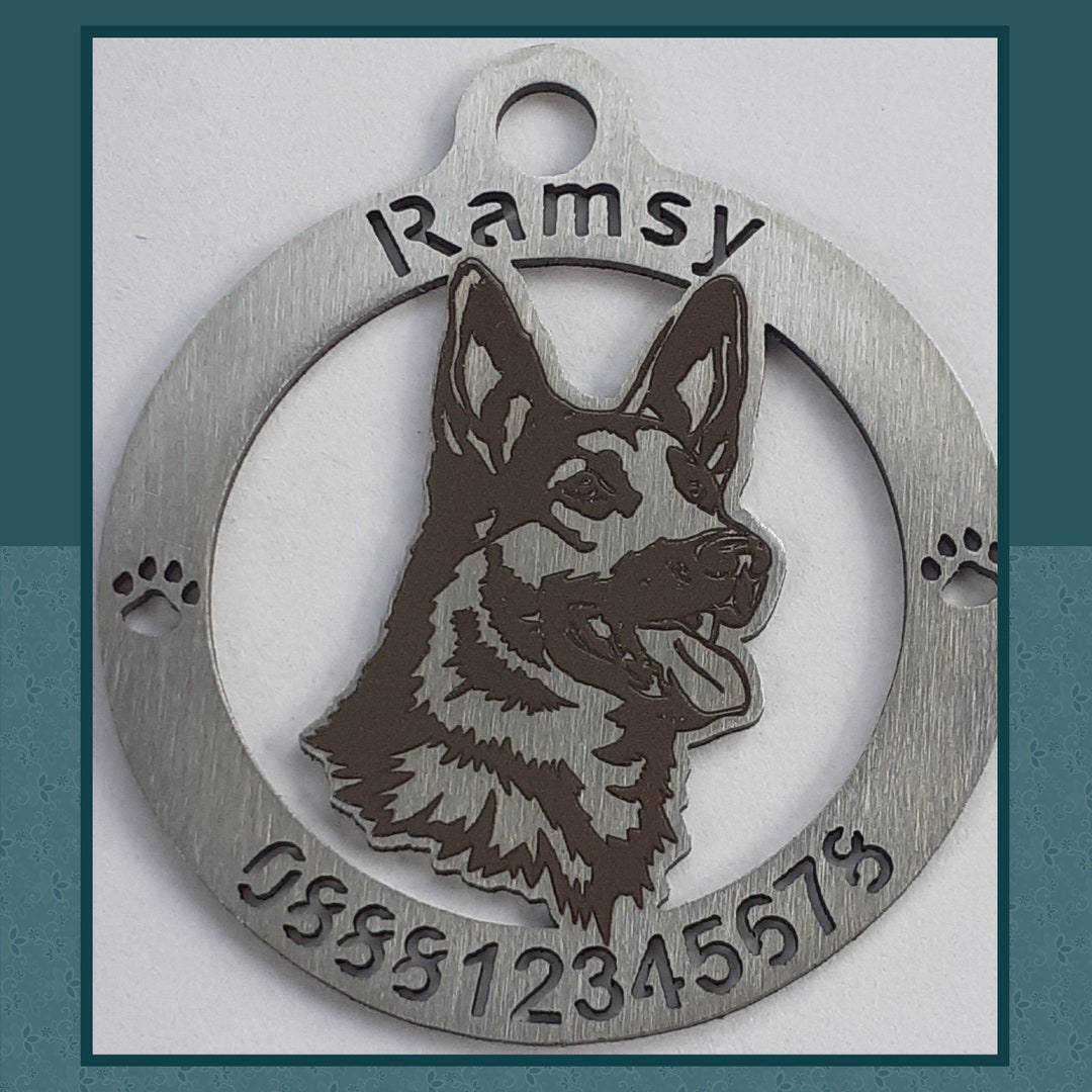 Personalized Custom Dog Tag Medallion for German Shepherd, Pet ID Tag ...
