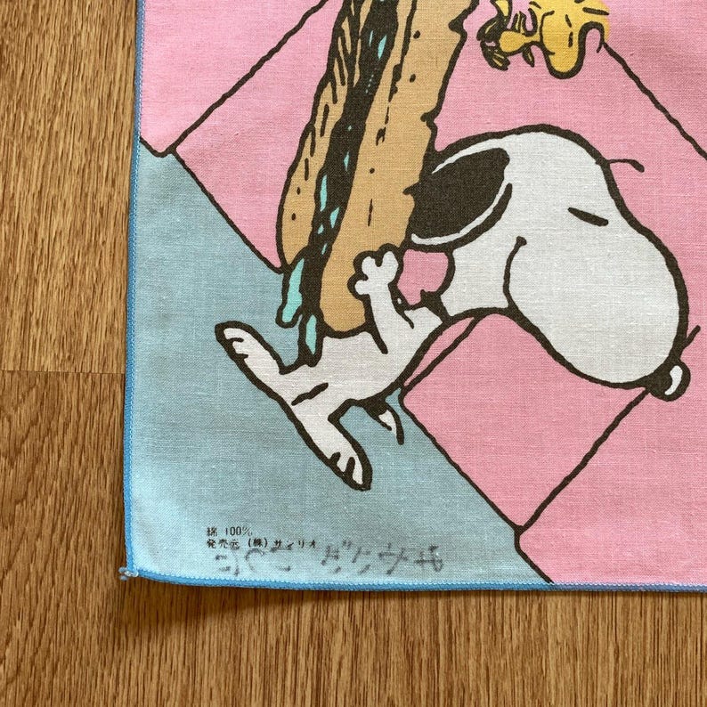 Snoopy Peanuts Handkerchief | Rare Character Cotton Scarf | Retro ...