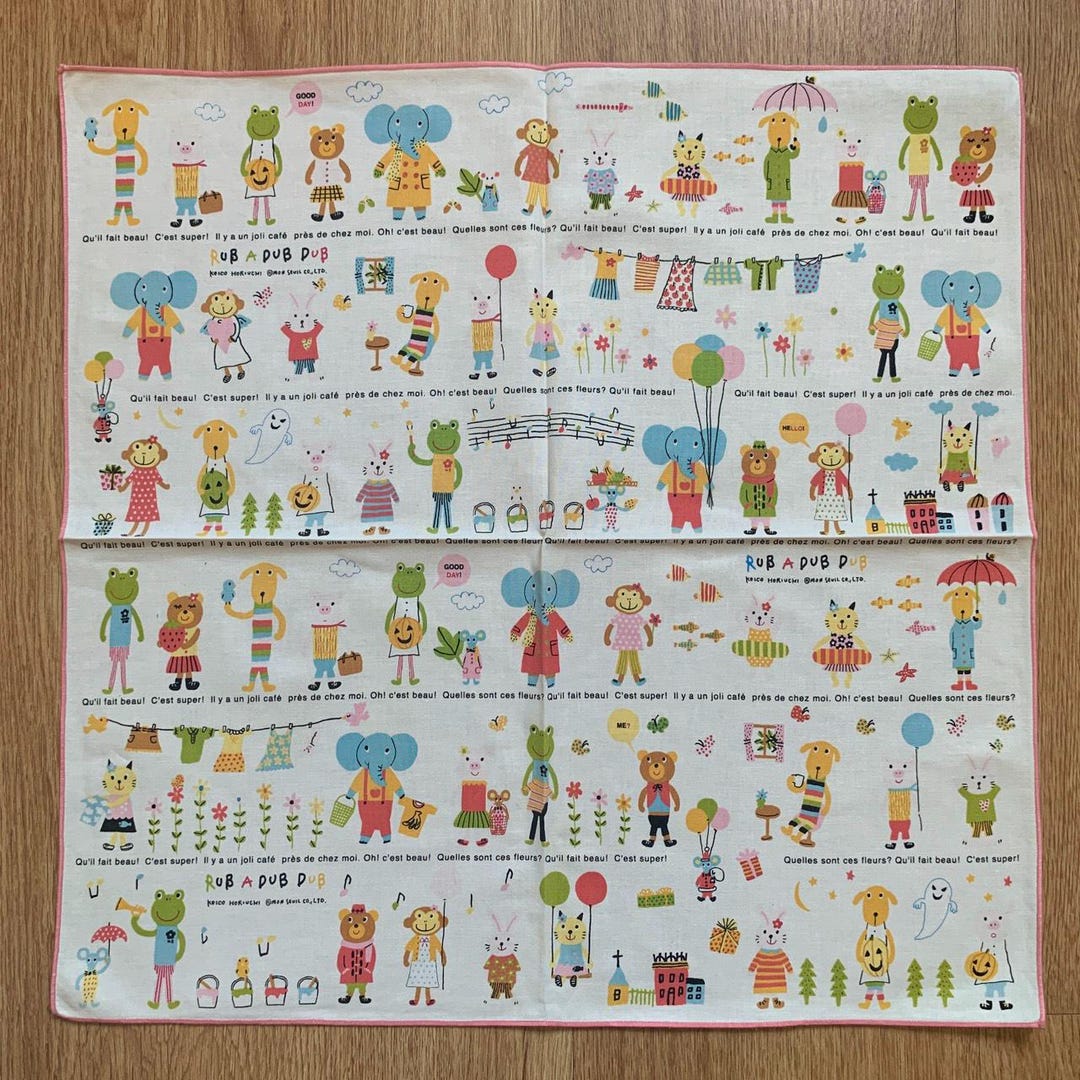 RUB A DUB DUB Handkerchief | Rare Character Cotton Scarf | Retro ...