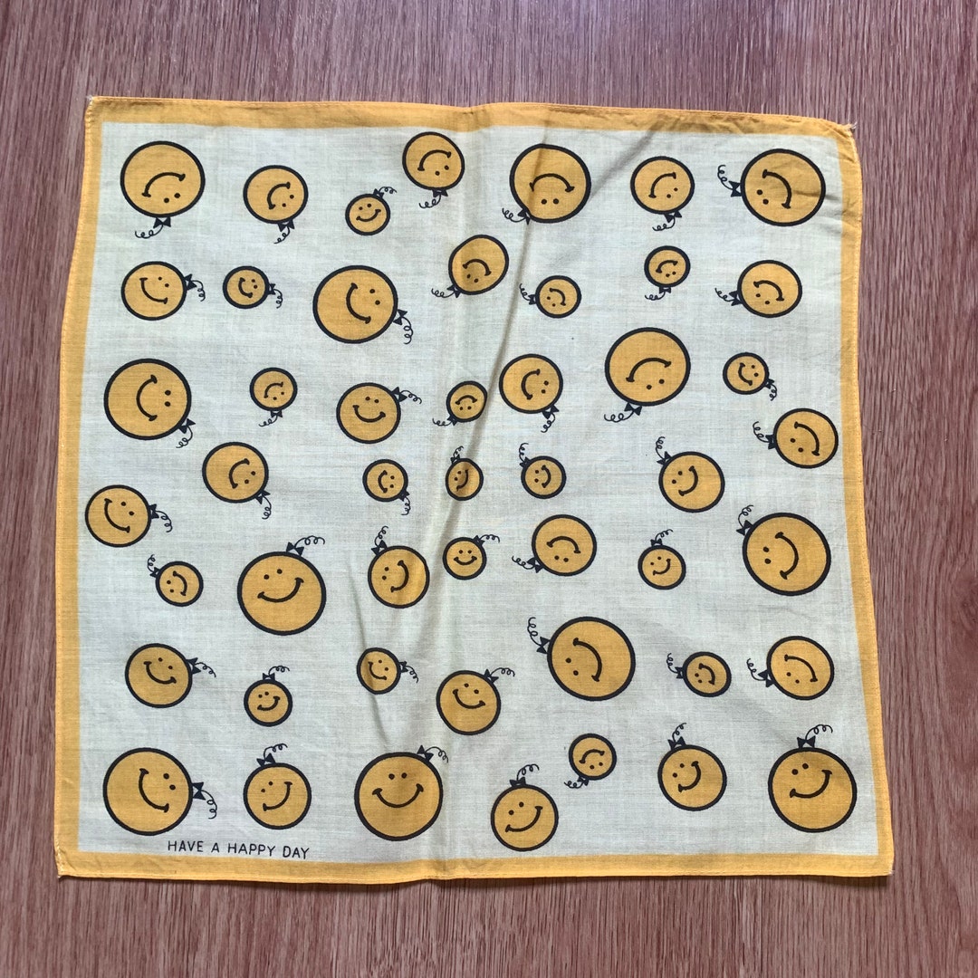 Vintage Smiley Face Handkerchief 432 - Etsy