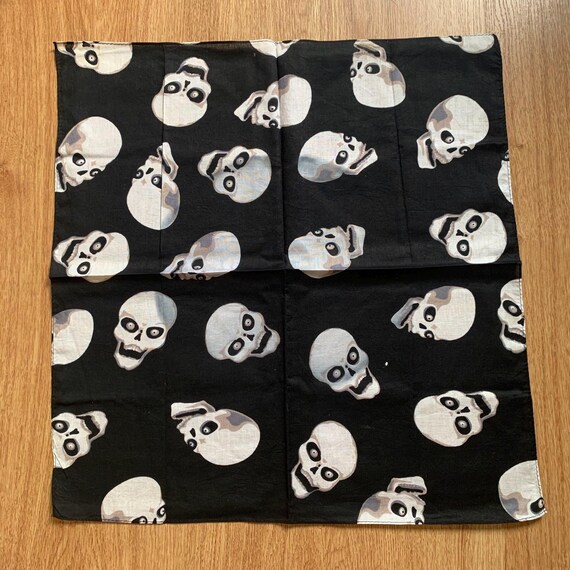 Skeleton Handkerchief Vintage Skull Bandana Gem