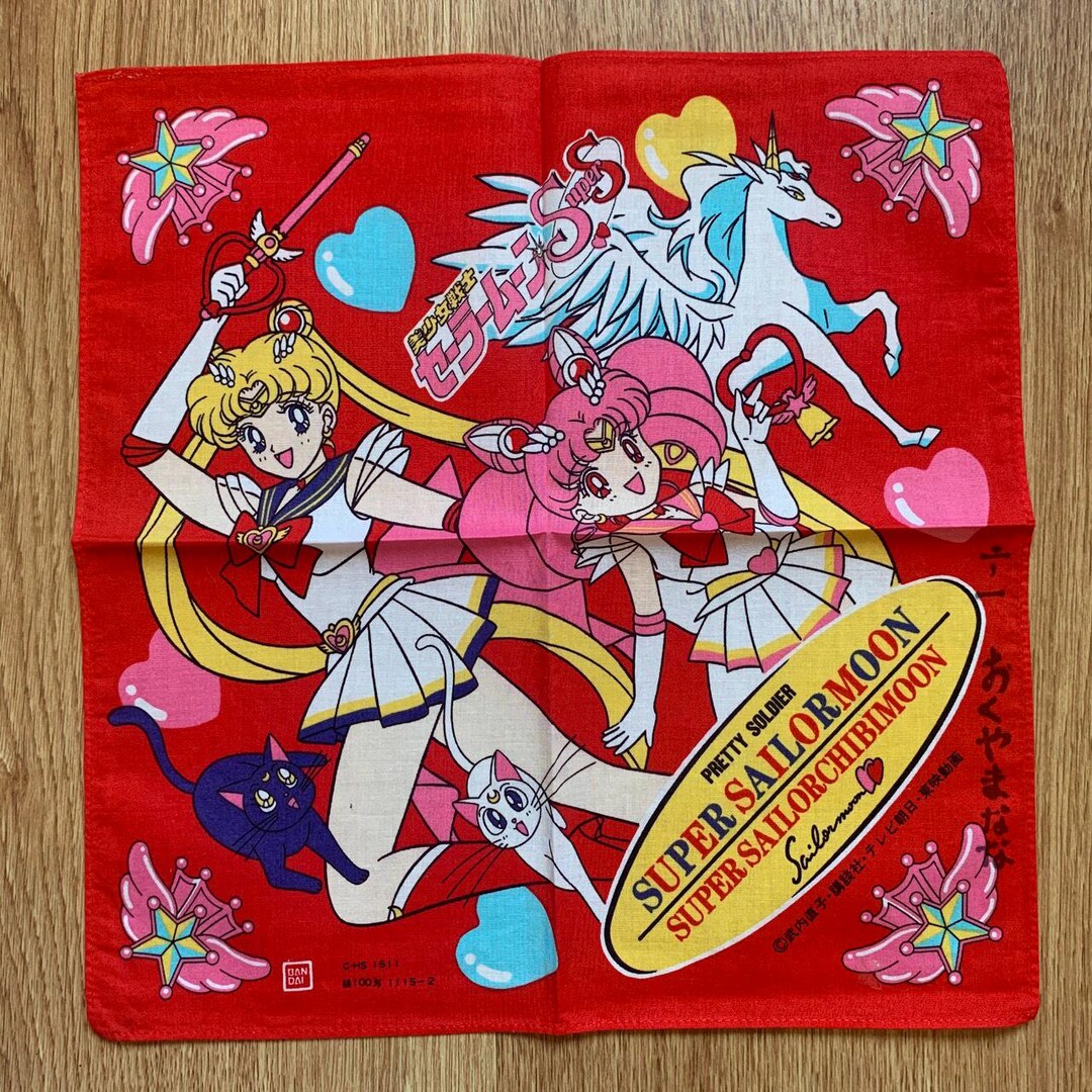 Vintage Sailor Moon Handkerchief | Rare Character Cotton Scarf 2854 - Etsy