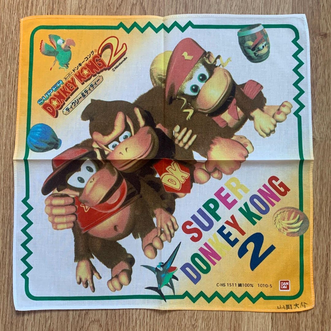 Vintage Super Donkey Kong2 Handkerchief 1412 - Etsy