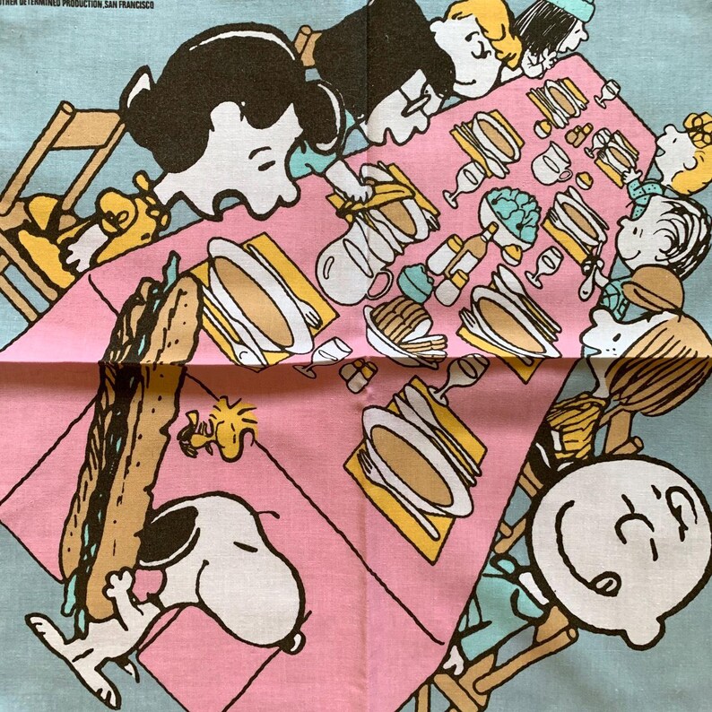 Snoopy Peanuts Handkerchief | Rare Character Cotton Scarf | Retro ...